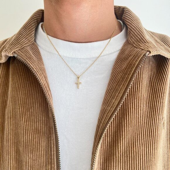 Accessories | Y2k Style Gold Chain Link Small Cross Jesus Necklace ...